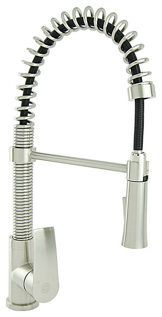 Contemporary Residential Spring Coil Kitchen Faucet, Brushed Nickel ...