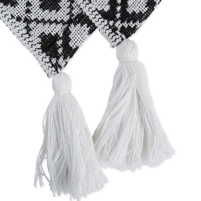 DII 50x60" Modern Cotton Diamond Lattice Throw with Fringe in Black ...