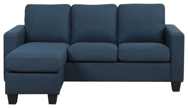 Joshua Sectional Chofa, Peacock Blue - Transitional - Sectional Sofas ...