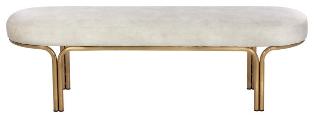 Gwen Bench Nono Cream, Cream - Contemporary - Upholstered Benches - by ...