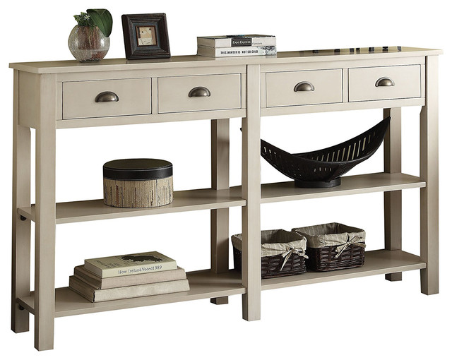 Galileo Console Table In Cream Finish - Transitional - Console Tables ...