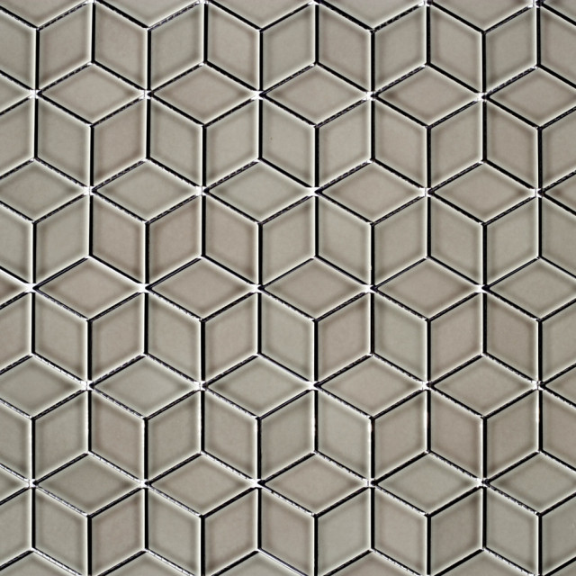 Monet 2"x2" Diamond Porcelain Mosaic tile,Pebble Gray, 1 Sheet ...