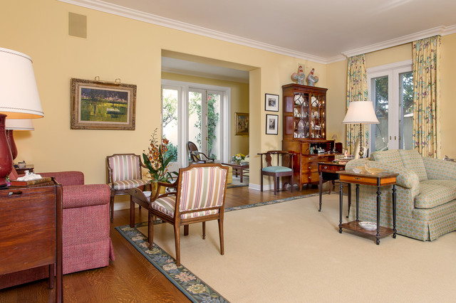1990s Monterey Colonial Home - Traditional - Living Room - Los Angeles ...