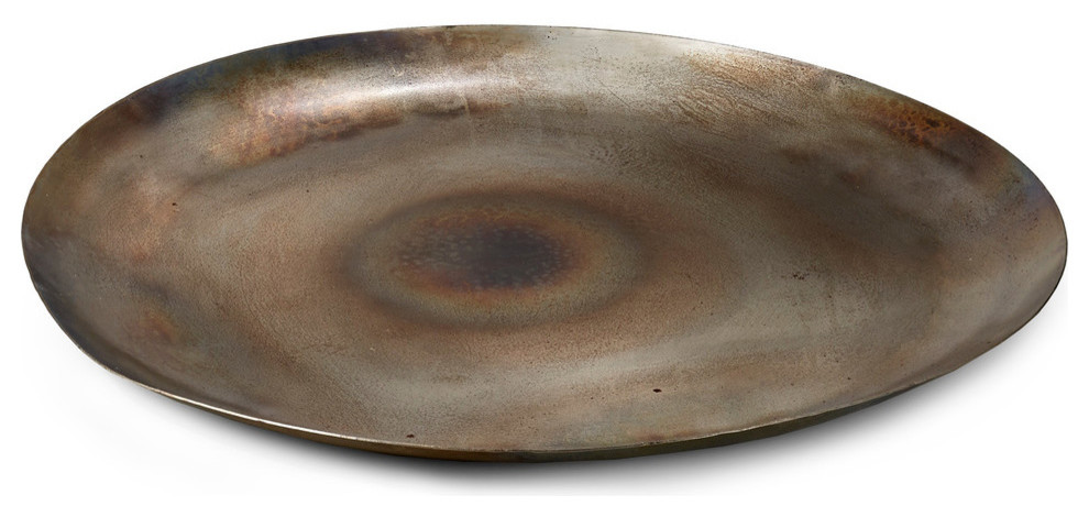 Iridescent Iron Dish, 12" Diameter, Set of 2 - Contemporary ...