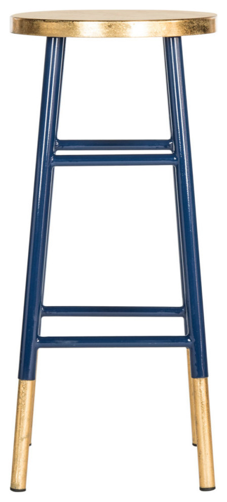 Liberty Dipped Gold Leaf Navy Bar Stool, Set of 2 - Contemporary - Bar ...