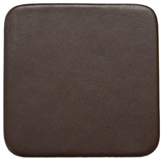 Chocolate Brown Leather 4" Square Coaster - Contemporary - Coasters ...