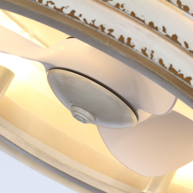 24.4 in Modern White Fandelier Cage Ceiling Fan with Remote,Reversible ...