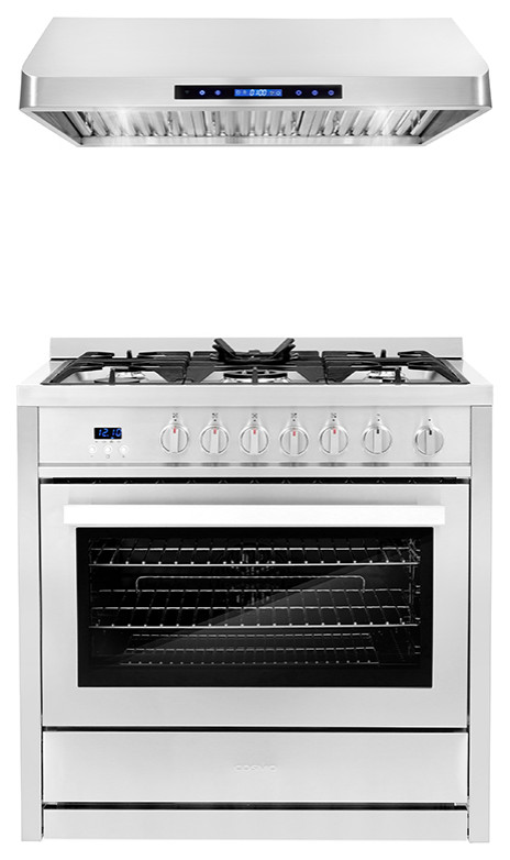 2-Piece Kitchen, 36" Gas Range and 36" Under Cabinet Range Hood ...