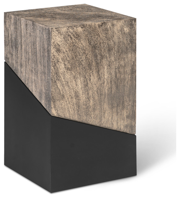Geometry Side Table, Gray Stone, 14" - Contemporary - Side Tables And ...