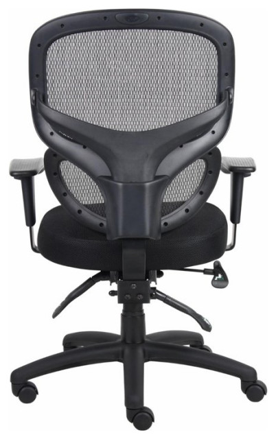 Ergonomic Office Chair, Padded Seat & Ratchet Back With Lumbar Support ...