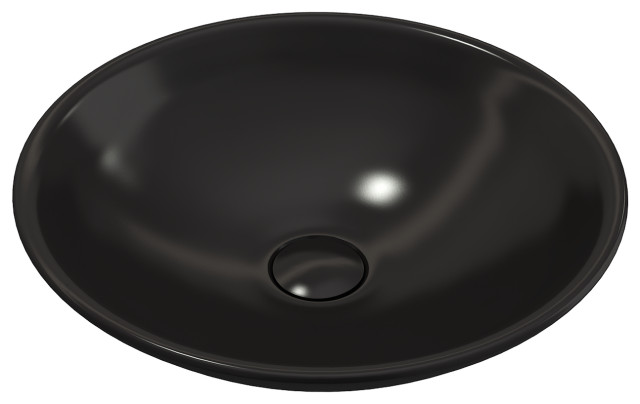 Venezia Vessel Fireclay 15.75 in. with Matching Drain Cover in Matte ...