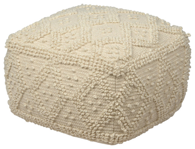 Textured Diamond Pouf - Scandinavian - Floor Pillows And Poufs - by Best Home Fashion | Houzz