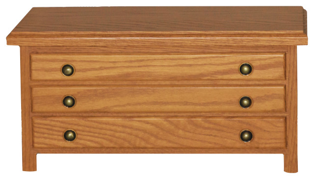Amish Made Oak Jewelry Chest - Transitional - Jewelry Boxes And ...