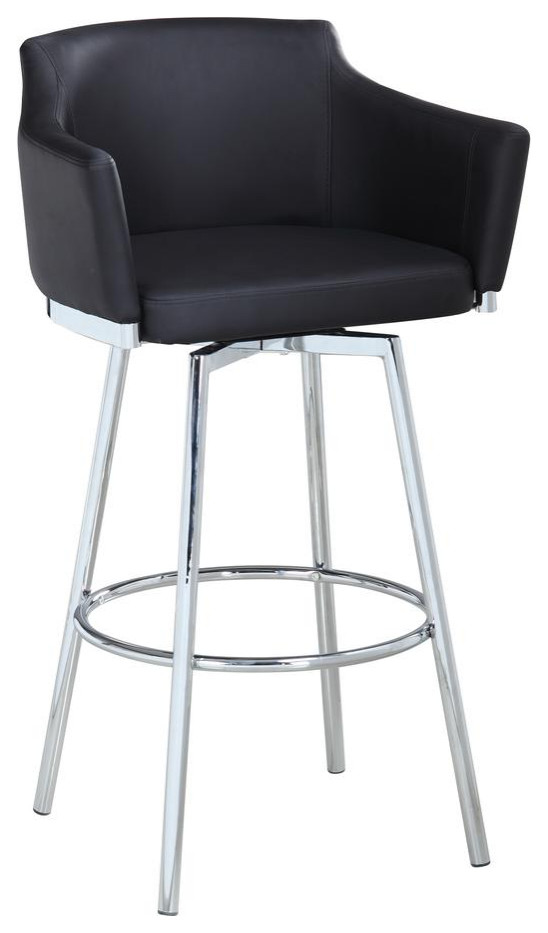Club Bar Stool W/ Memory Swivel, Black - Contemporary - Bar Stools And ...