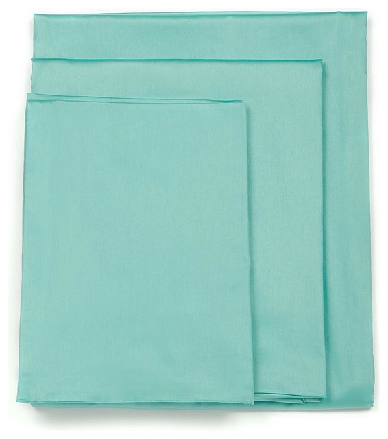 Solid Powder Blue Sheet Set, Queen - Modern - Sheet And Pillowcase Sets ...
