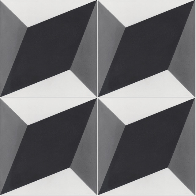 Large Cubes Excalibur Handcrafted Cement Tile, Sample - Contemporary ...