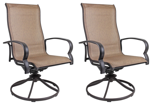 Garden Elements Outdoor Bellevue Metal Dining Patio Sling Rocker Chair ...