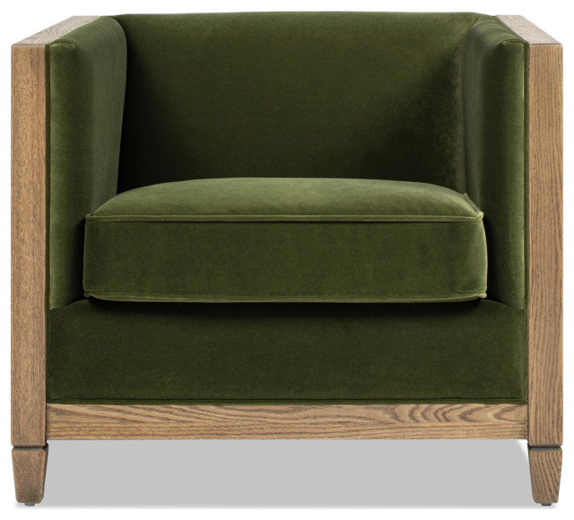Georgia 34" Cane Rattan Tuxedo Armchair - Contemporary - Armchairs And ...