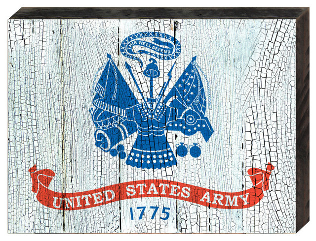 Usa Army Wooden Block, 18"x12" - Contemporary - Wall Accents - by G ...