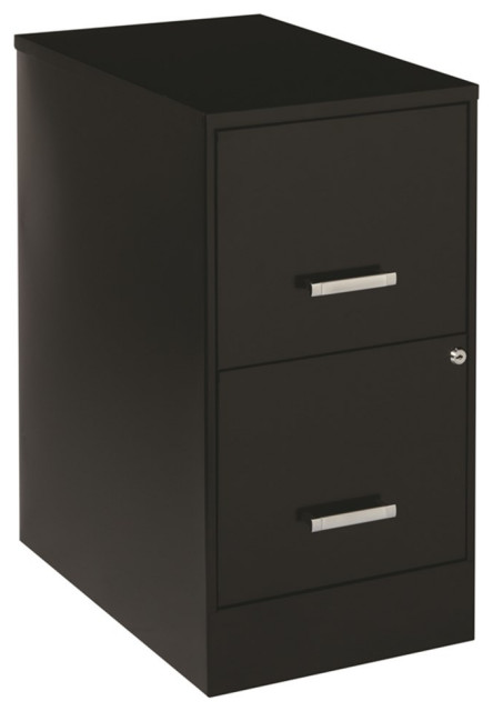 Pemberly Row 2 Drawers Vertical Black Metal Filing Cabinet Pre ...