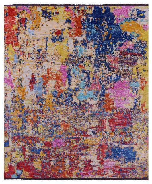 Modern Abstract Handmade Rug 8' 5