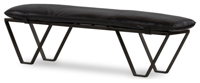 Darrow Bench, Sonoma Black - Industrial - Upholstered Benches - by Four ...