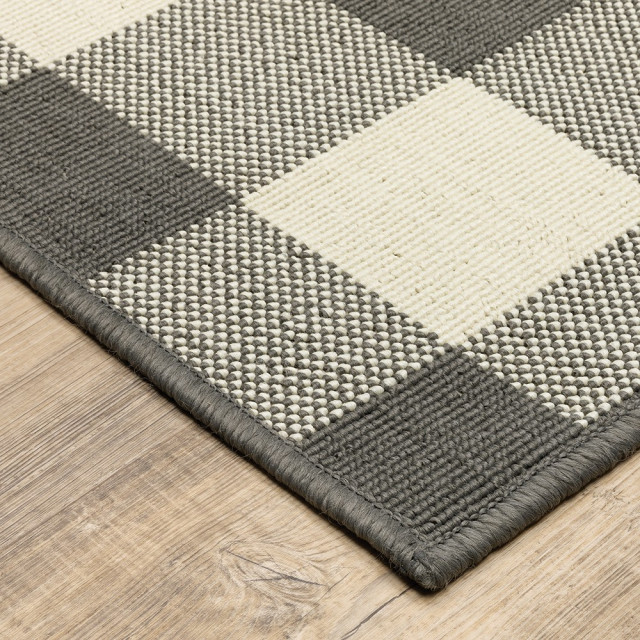 2' X 4' Gray and Ivory Indoor Outdoor Area Rug - Rustic - Outdoor Rugs ...