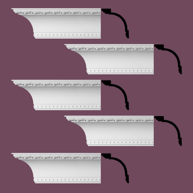 Ornate Cornice White Urethane Ashlyn Design 5 Pieces Totaling 470 ...