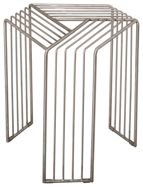 18.5 in Hex 3 Leg Stainless Steel Accent Table - Contemporary - Outdoor ...