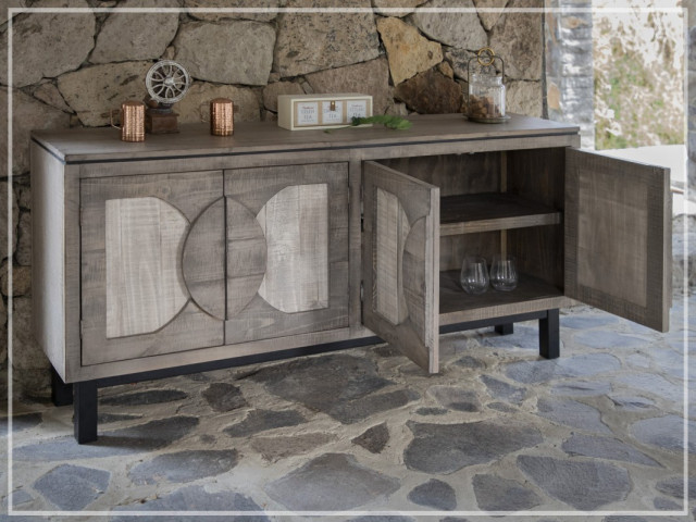 Matla Two tone Solid Wood Sideboard / Console - Farmhouse - Buffets And ...