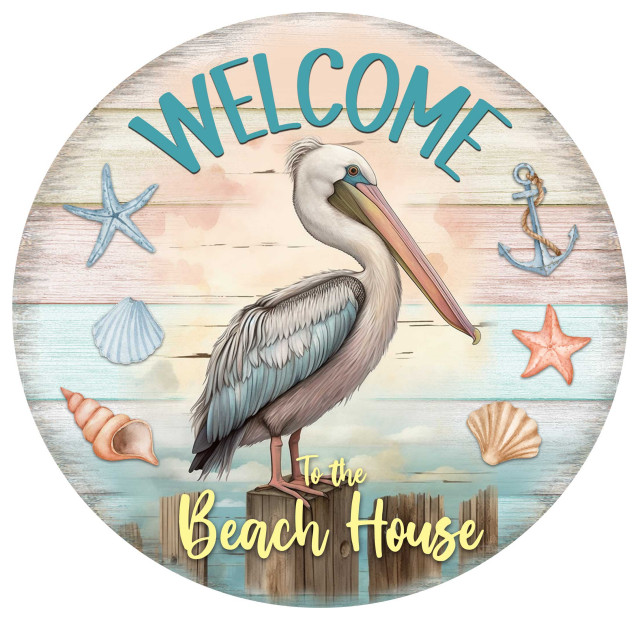 Pelican Welcome Sign Door Decor Welcome Sign Decor - Traditional ...
