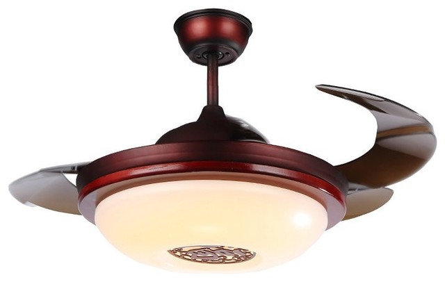 Modern Round Shaped LED Ceiling Fan With Foldable Blades, 42.5 ...