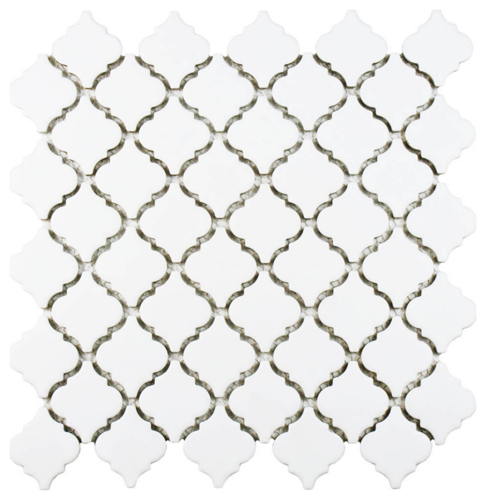 Hudson Tangier Mosaic Floor and Wall Tile, Matte White, Sample ...