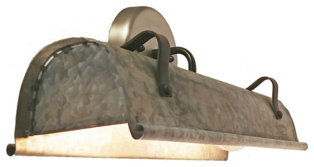 Farmhouse Galvanized Metal Wall Vanity Light - Industrial - Wall ...