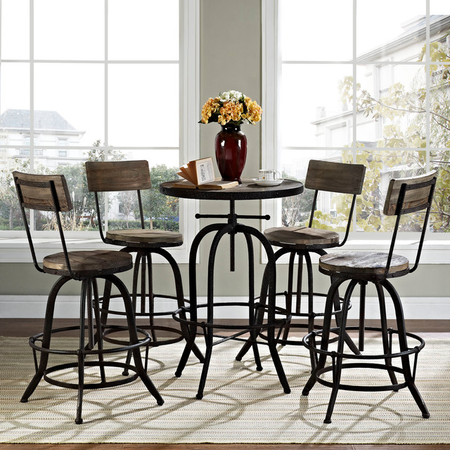 Modern Brown Gather 5 Piece Dining Set - Modern - Dining Sets - by ...