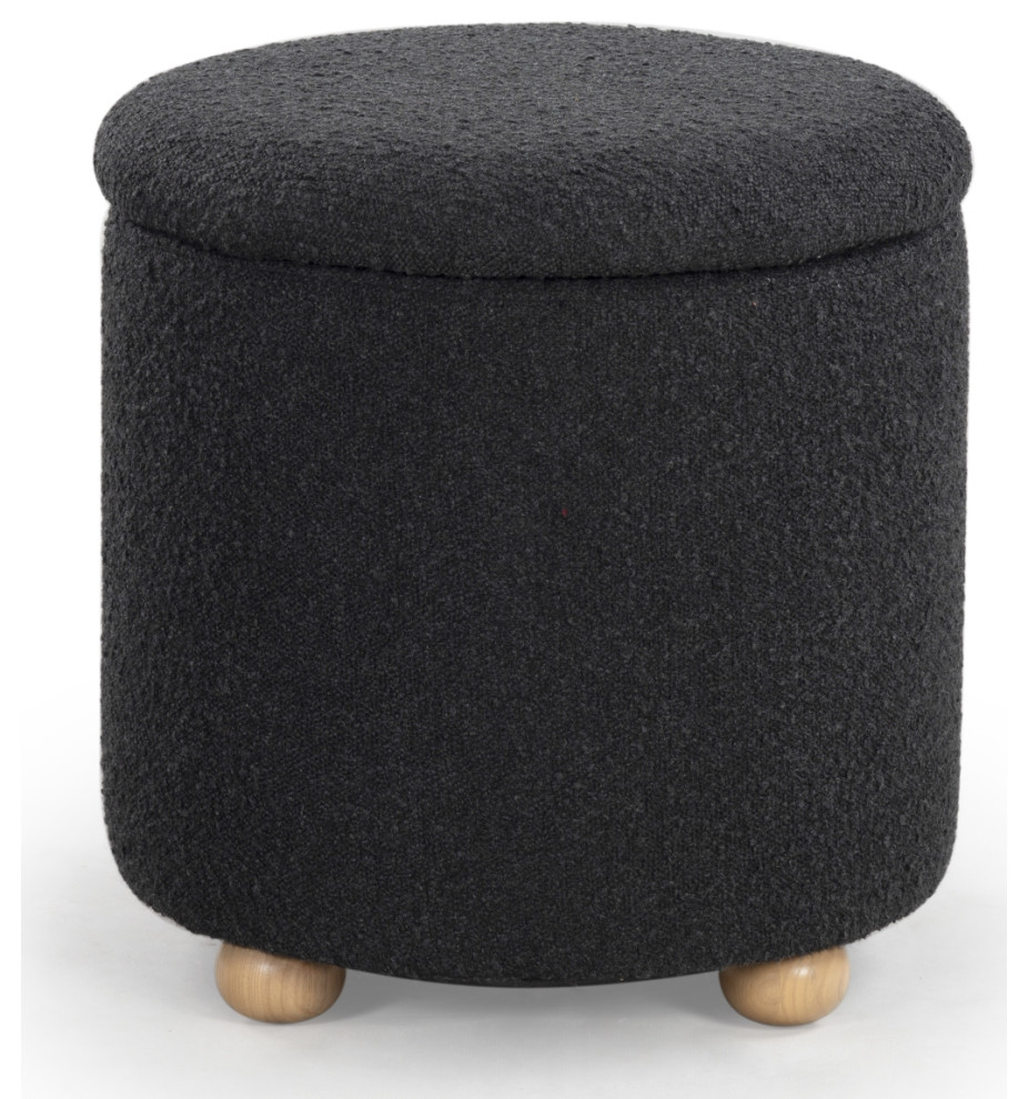 Safavieh Couture Becka Round Boucle Storage Ottoman, 18 X 18 X 18 ...