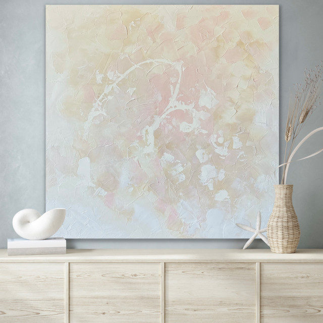 36x36 inches White wall art handmade abstract painting on canvas Modern ...