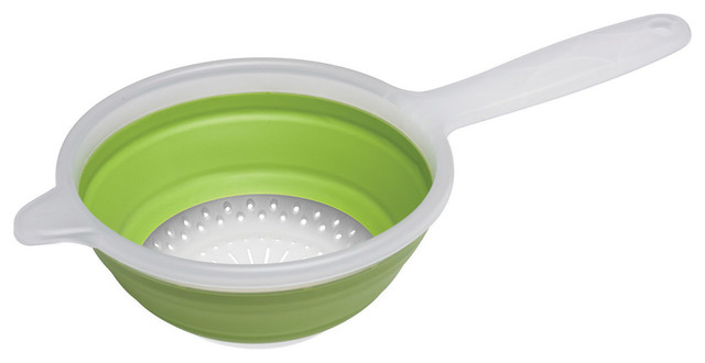 Progressive 1.5 Quart Green Collapsible Hand Strainer - Contemporary ...