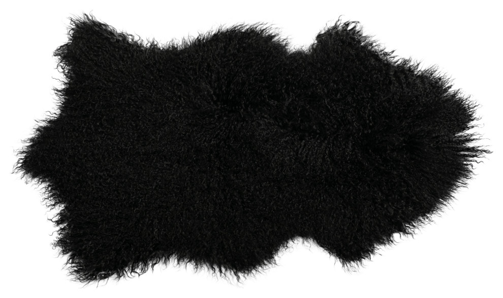 Curly Long Wool Tibetan Sheepskin Pelt, 2x3' - Contemporary - Novelty ...