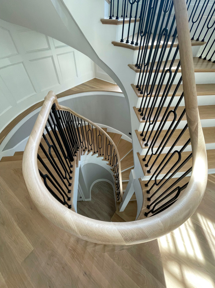 95_Remarkable and elegant floating elliptical staircase, McLean, VA ...