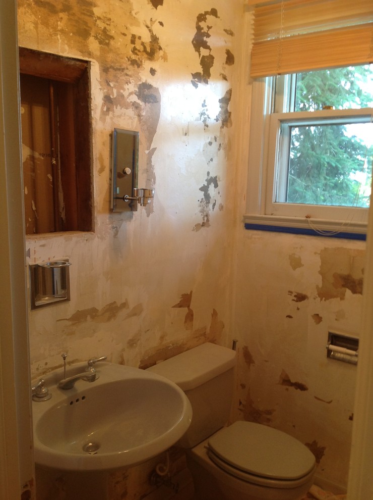 Gutted powder room just about completed!