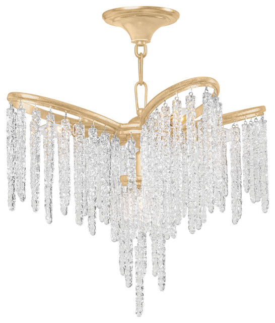 Pandora 7-Light Chandelier, Gold Leaf - Contemporary - Chandeliers - by ...