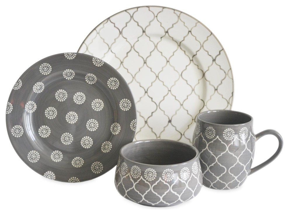 Moroccan 16-Piece Dinnerware Set - Mediterranean - Dinnerware Sets - by ...