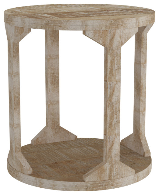 Rustic Modern Solid Wood Accent Table - Farmhouse - Side Tables And End ...