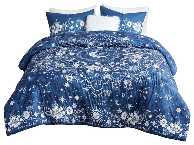 Intelligent Design Stella Celestial Comforter Set, Navy - Contemporary ...