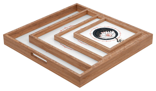 Deny Designs Hector Mansilla Lotus Square Tray, Medium - Asian ...