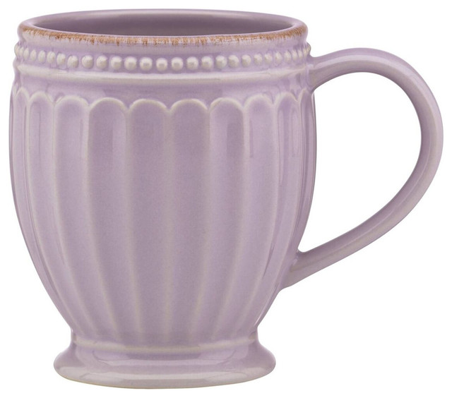 Lenox French Perle Groove Violet 12 Ounce Coffee Mug - Farmhouse - Mugs ...