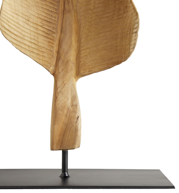 Dugan Sculpture, Natural Teak, Black Iron, 18"W (5577 3JRX4 ...