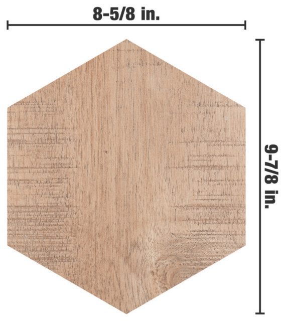 Sawnwood Hex Brown Porcelain Floor and Wall Tile Sample - Farmhouse ...