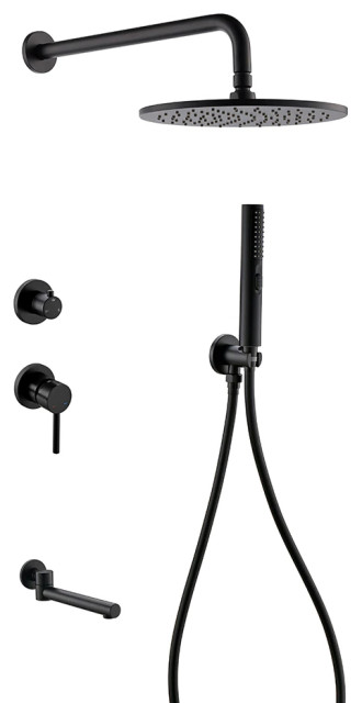 Wasser™ Solid Brass Shower Faucet With Bathtub Faucet - Contemporary ...